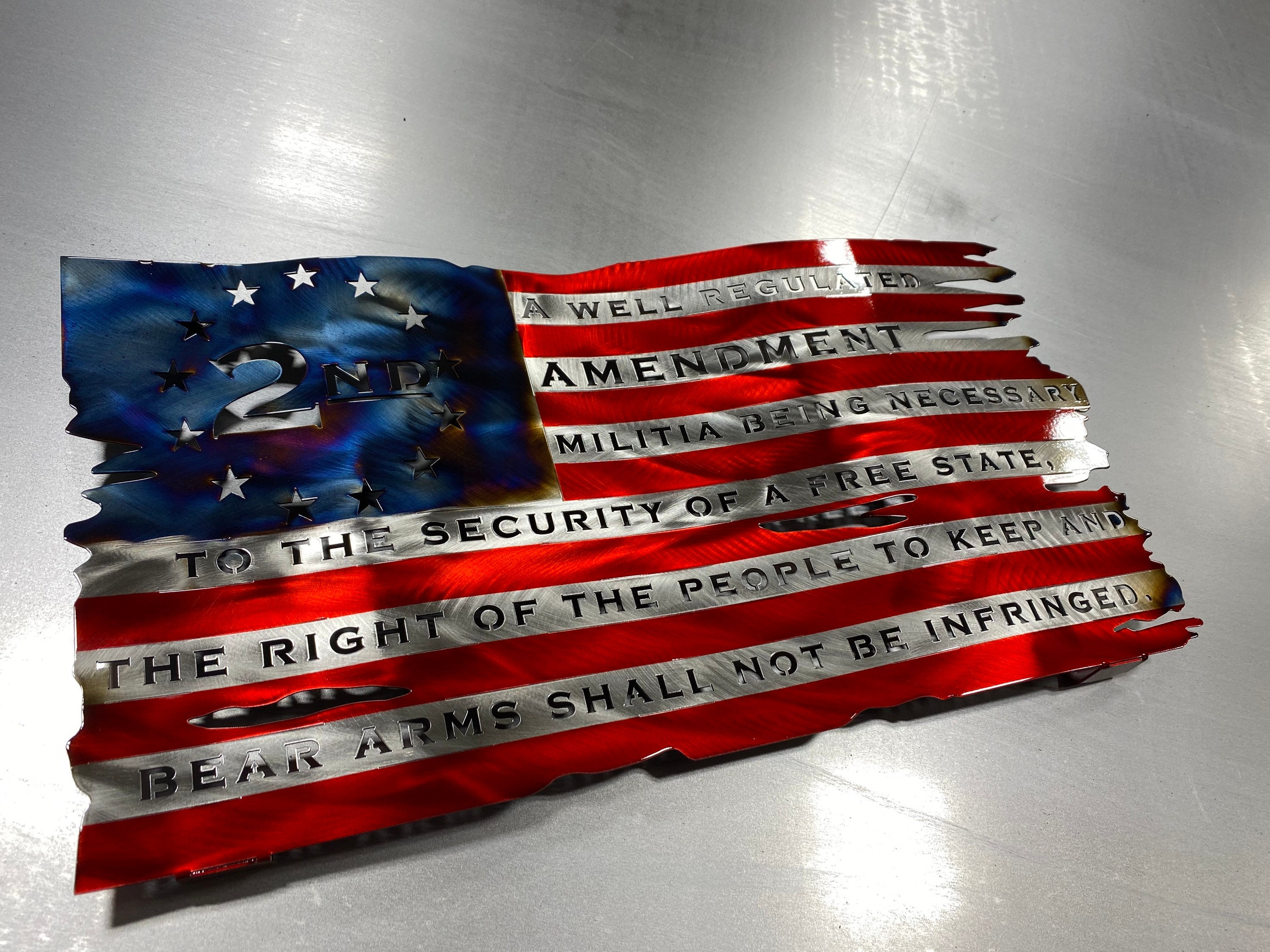 Second Amendment Flag 2A American Flag Metal Flag Metal - Etsy