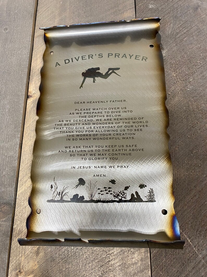 Divers Prayer, Rescue Diver Gift, Scuba Diver Gift, Search and Rescue ...