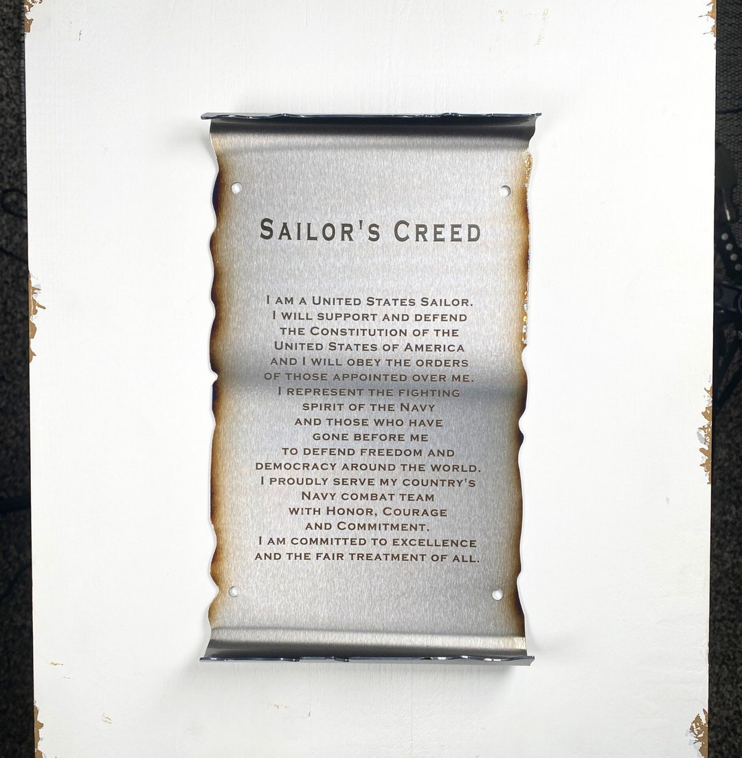 Sailors Creed, Sailor Gifts, US Navy Gifts, Prayer Scroll Sign, Metal ...