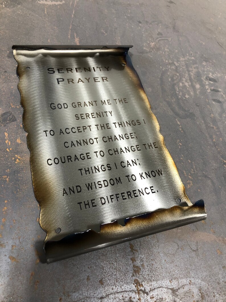 Serenity Prayer Metal Scroll Sign Acceptance - Etsy