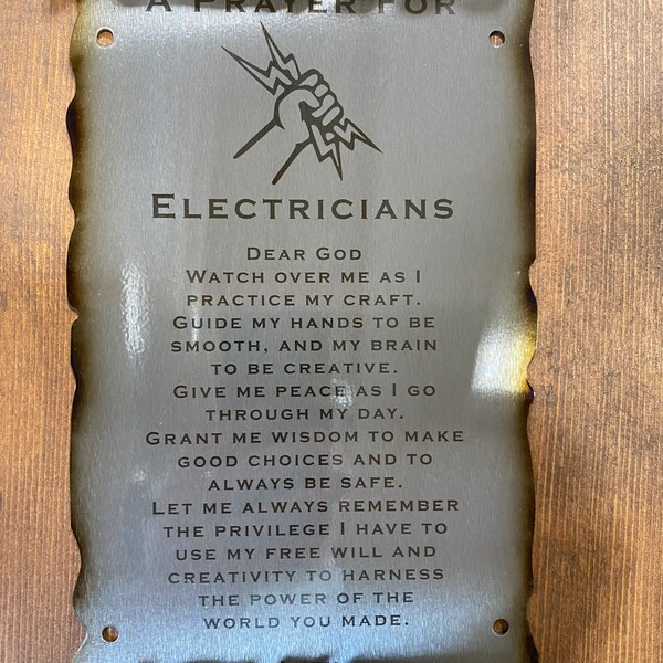 Prayer for Electricians - Etsy