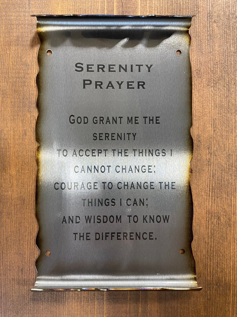Serenity Prayer Metal Scroll Sign Acceptance - Etsy