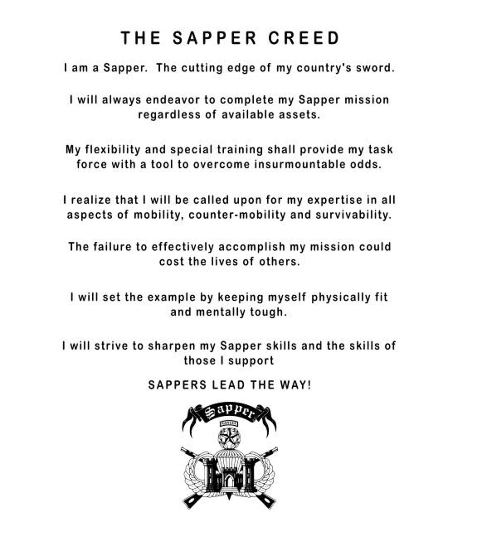 Metal Sapper's Creed With American Flag - Etsy