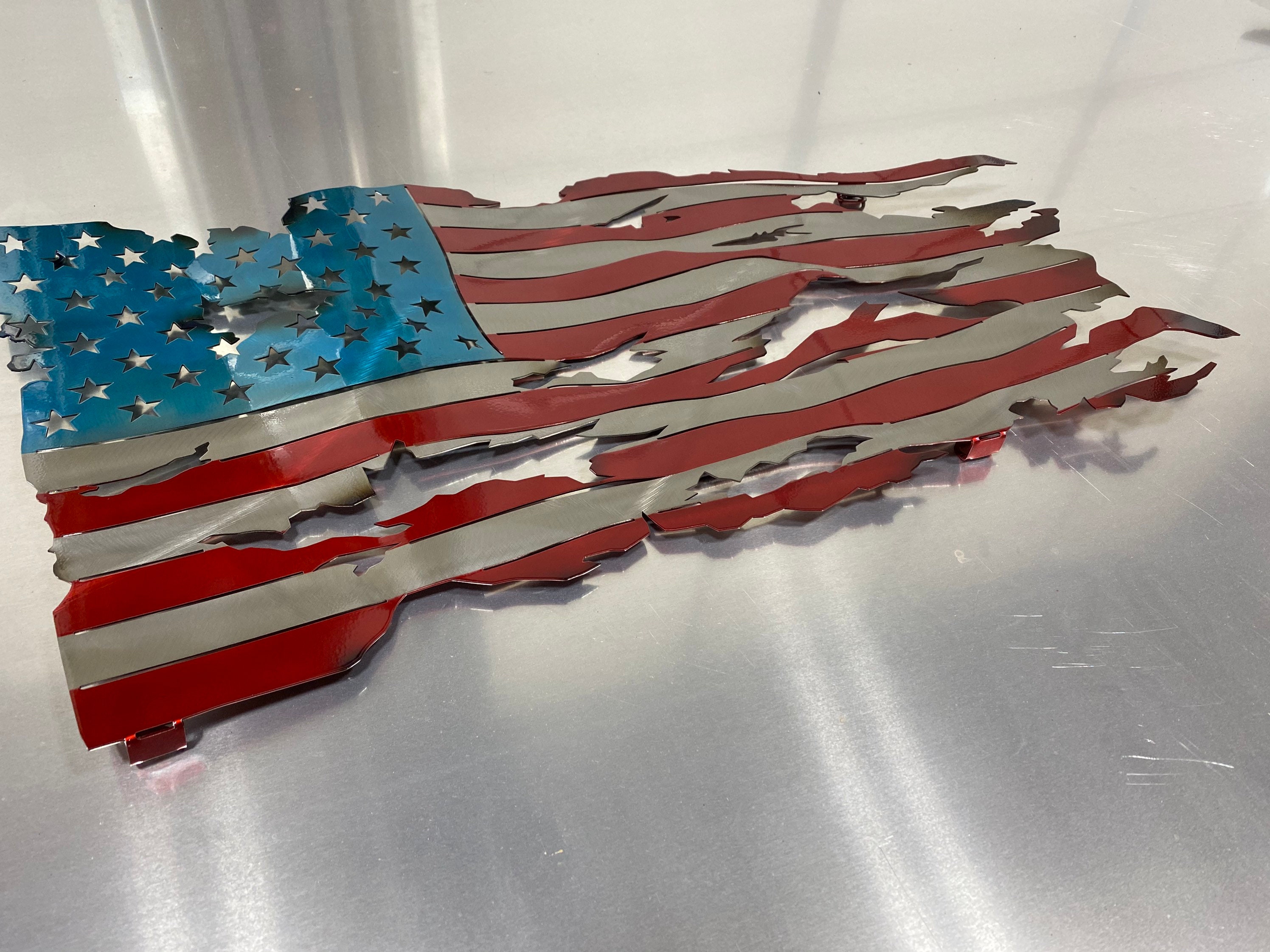 Wavy Battle Worn Metal Flag - Etsy