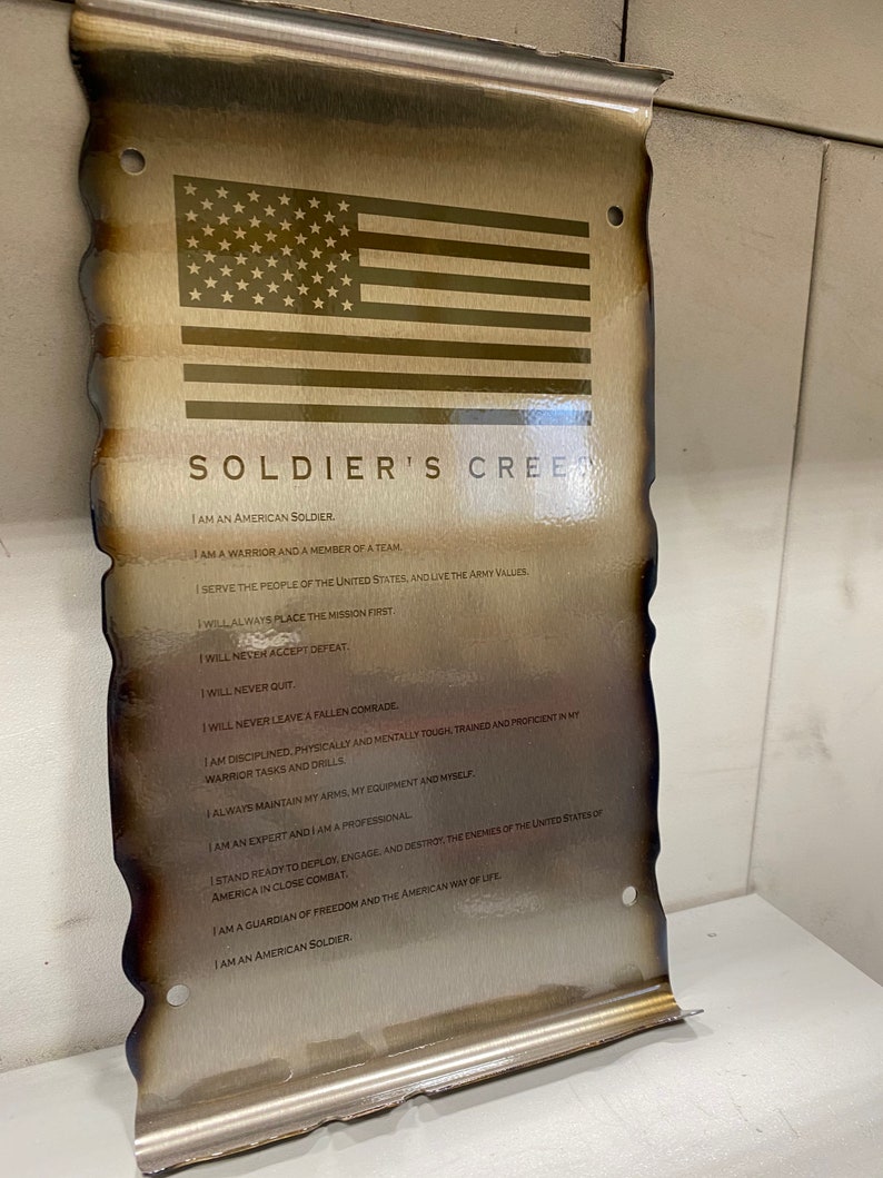 Soldiers Creed Army Soldier Creed Army Gift for Army | Etsy