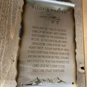 Pilots Prayer, Gift for Pilot, Pilot Prayer Scroll, Rustic Pilot Decor ...