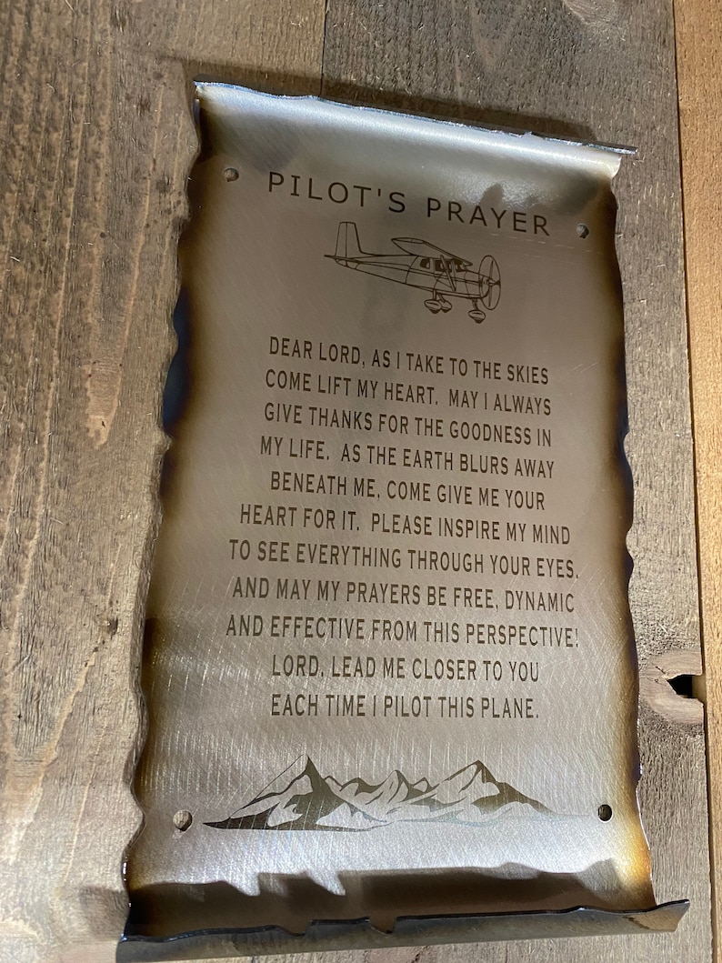 Pilots Prayer, Gift for Pilot, Pilot Prayer Scroll, Rustic Pilot Decor ...