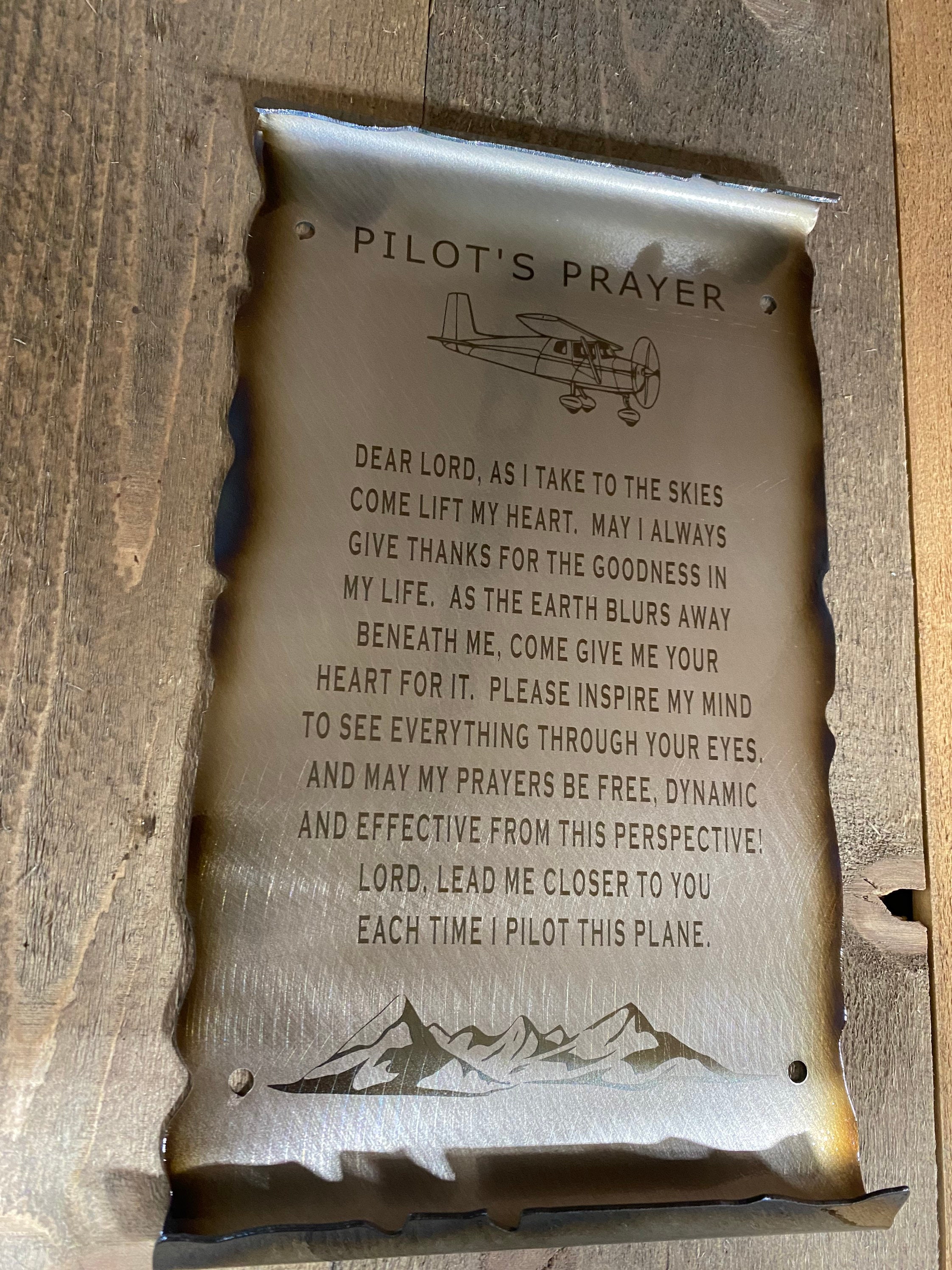 Pilots Prayer, Gift for Pilot, Pilot Prayer Scroll, Rustic Pilot Decor ...