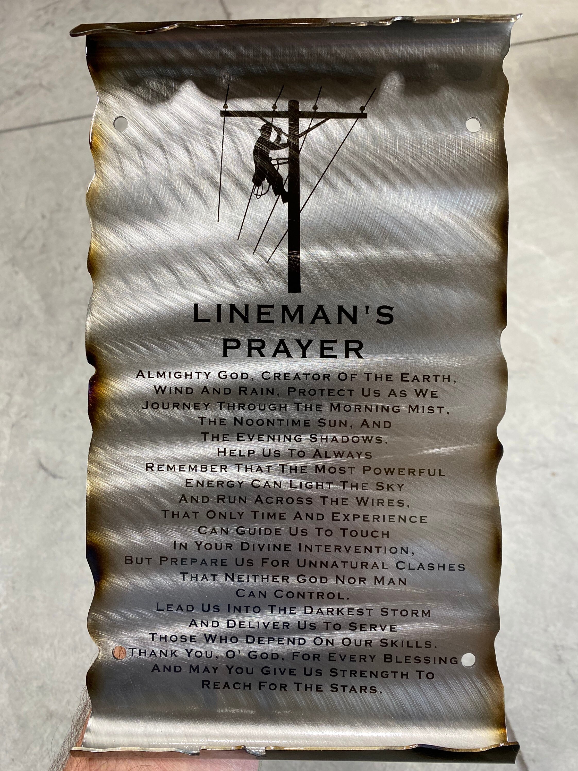 Lineman Prayer Metal Sign Lineman Gifts Electrician Gift - Etsy