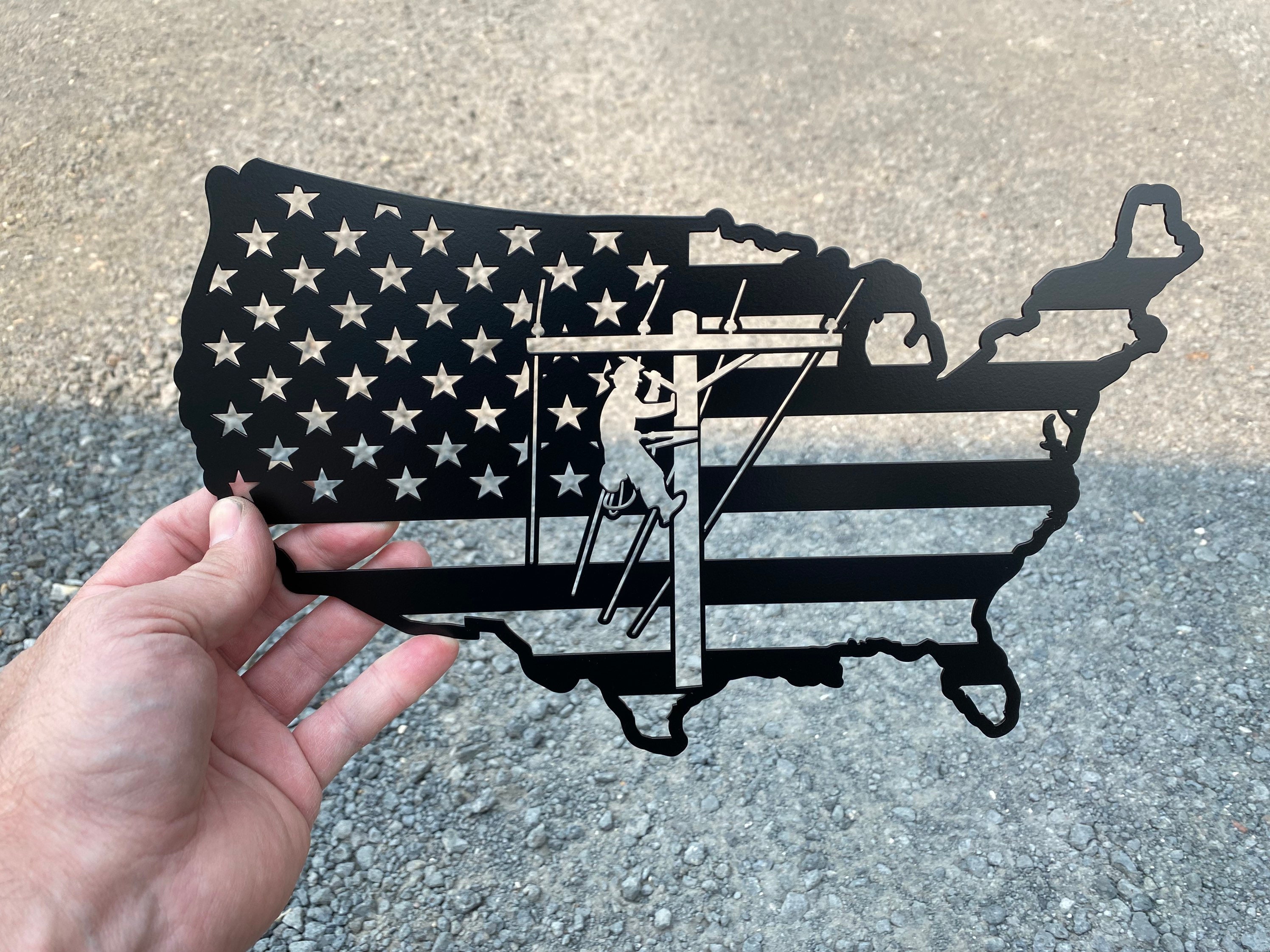 Lineman Flag Lineman Metal Flag Lineman Gifts Lineman Life | Etsy