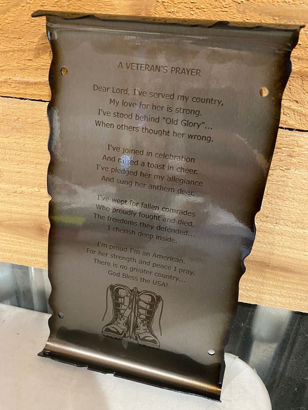Veteran Gift, A Veterans Prayer, Fourth of July, Memorial Day, Patriot ...