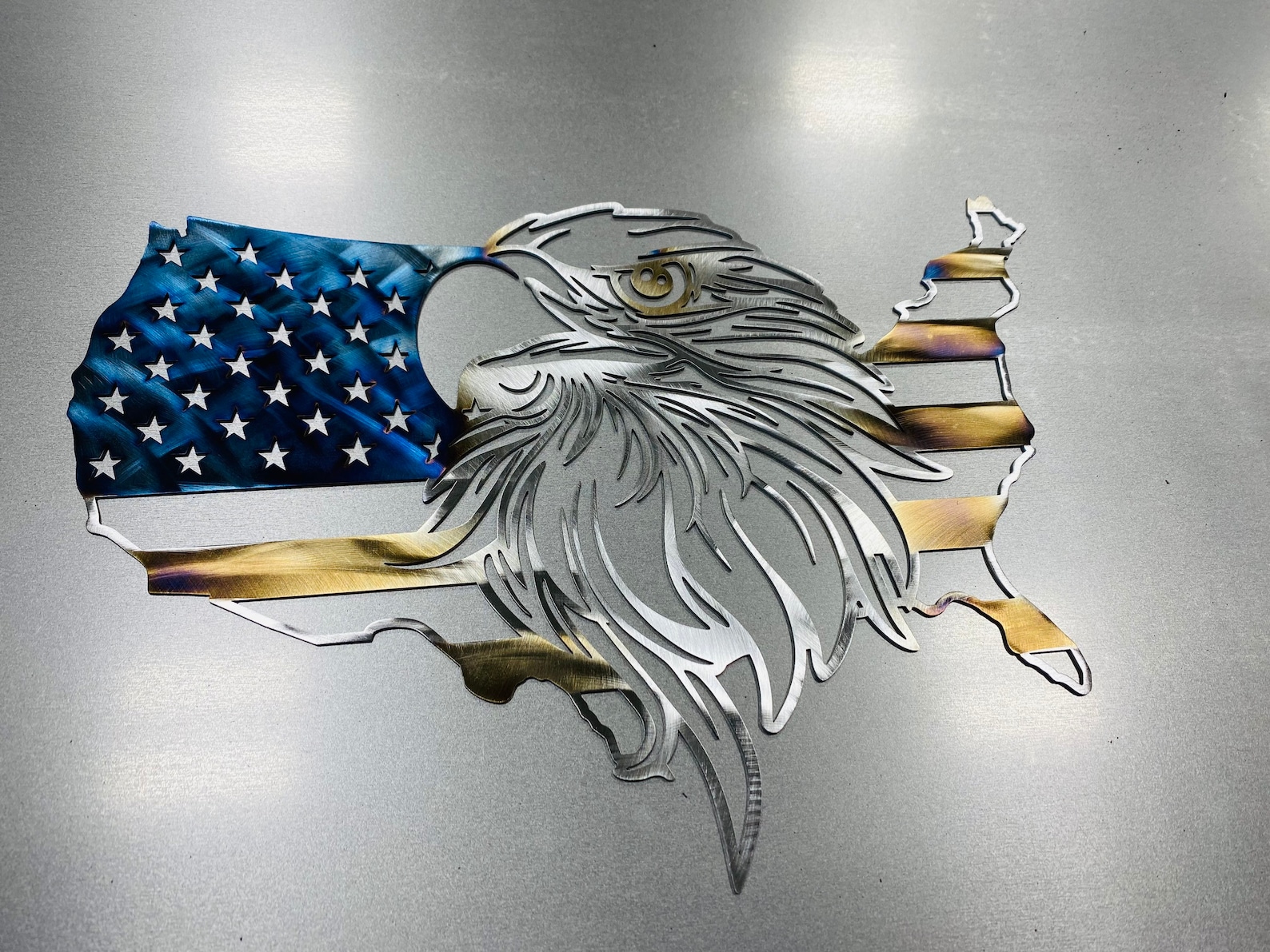 United States American Flag, Eagle Flag, Metal Flag, Patriotic Rustic ...