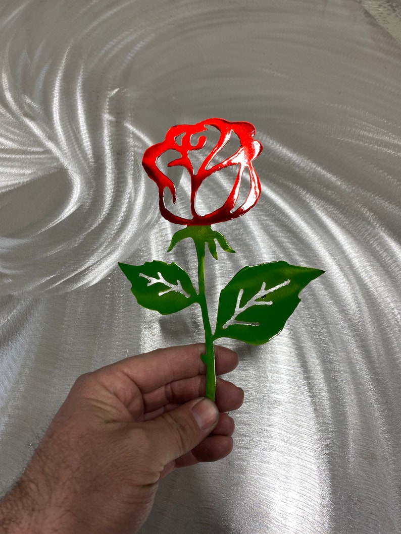 Metal rose silhouette Mothers Day flowers metal wall art | Etsy