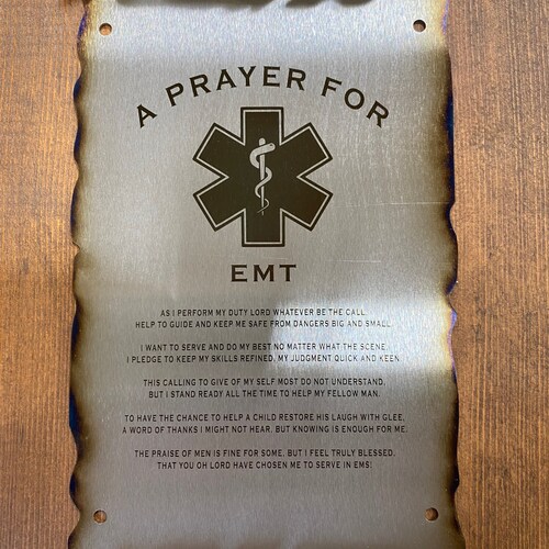 EMT Prayer Emergency Medical Technician Emt Gifts Small - Etsy