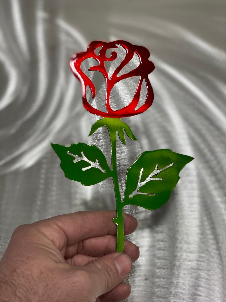 Metal rose silhouette Mothers Day flowers metal wall art | Etsy
