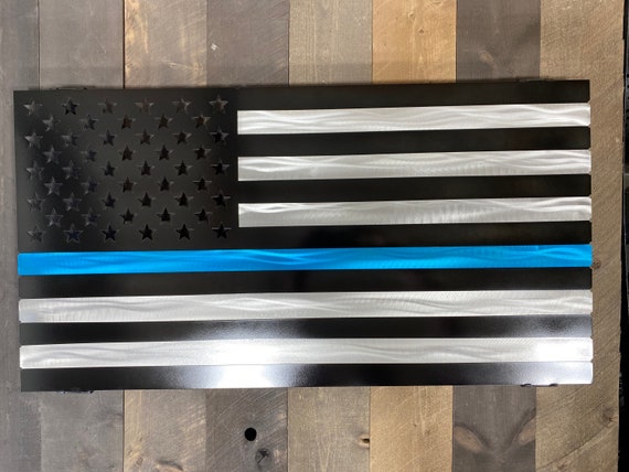 Police Officer Flag Thin Blue Line Flag Peace Officer Sign | Etsy