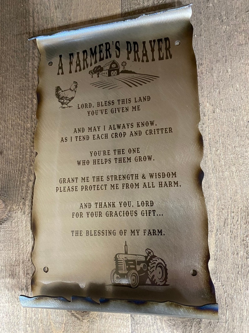 Farmer's Prayer, Farm Life, Metal Farm Sign, Thank a Farmer, so God ...