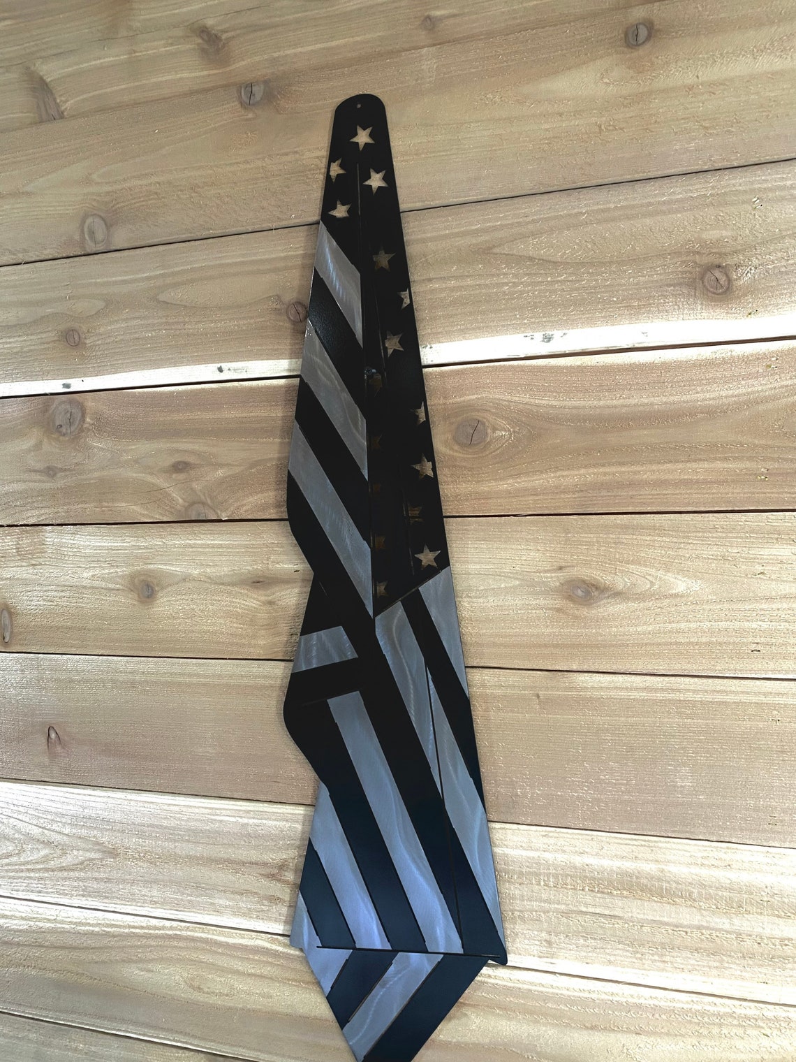 Black Flag, Black Metal Draped American Flag, Metal Flag, Steel Flag ...
