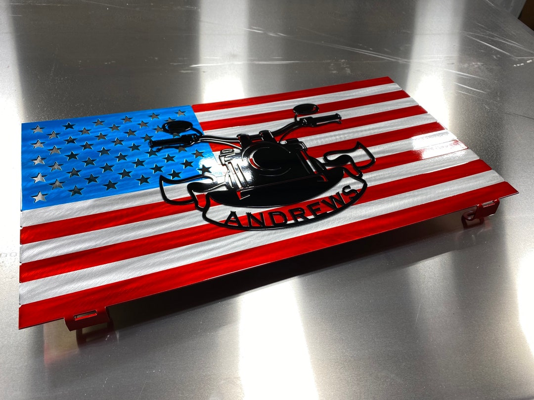 Personalized Biker American Flag Gift, Biker Flag Wall Hanging ...