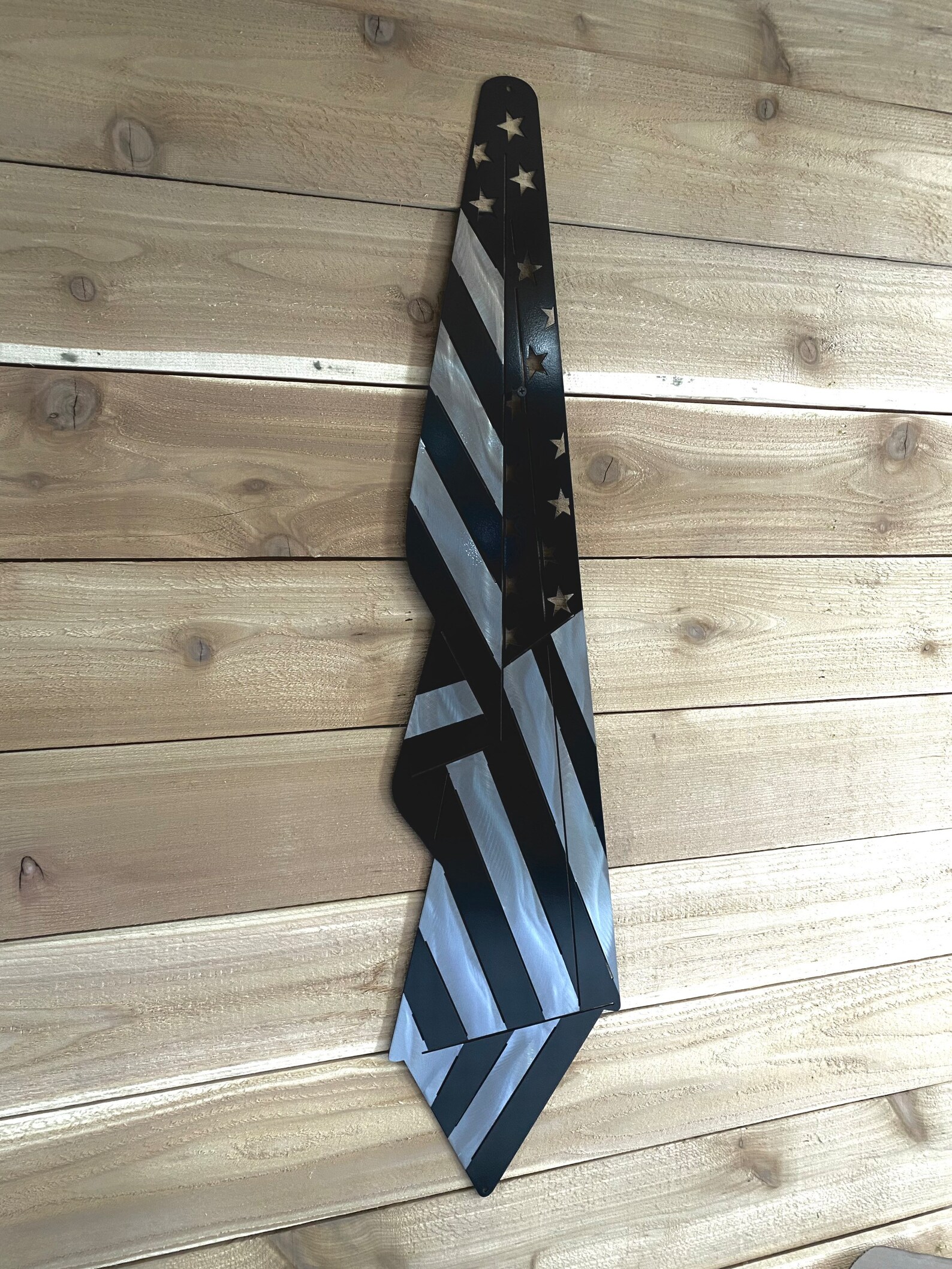 Black Flag, Black Metal Draped American Flag, Metal Flag, Steel Flag ...
