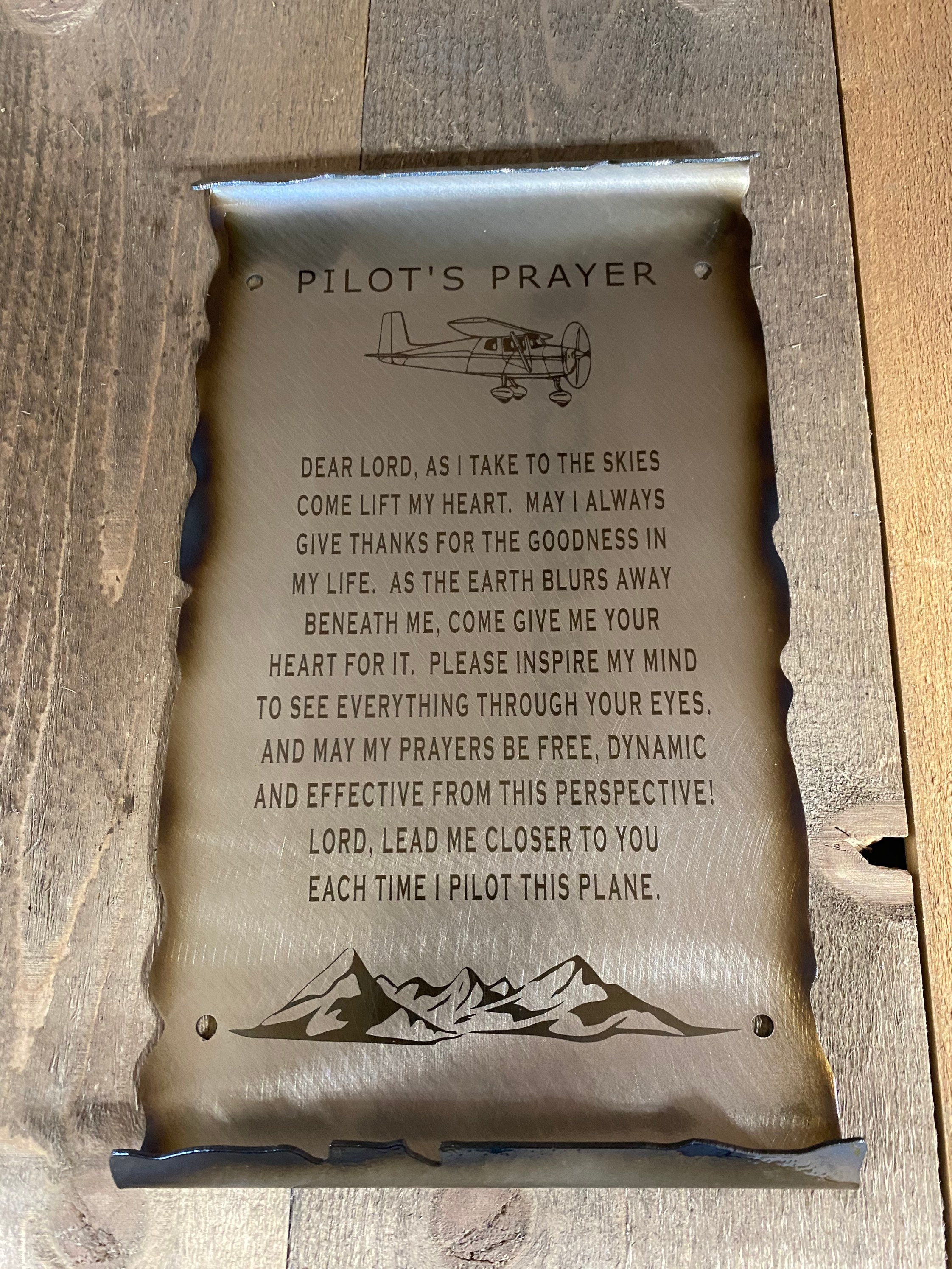 Pilots Prayer Gift for Pilot Pilot Prayer Scroll Rustic - Etsy