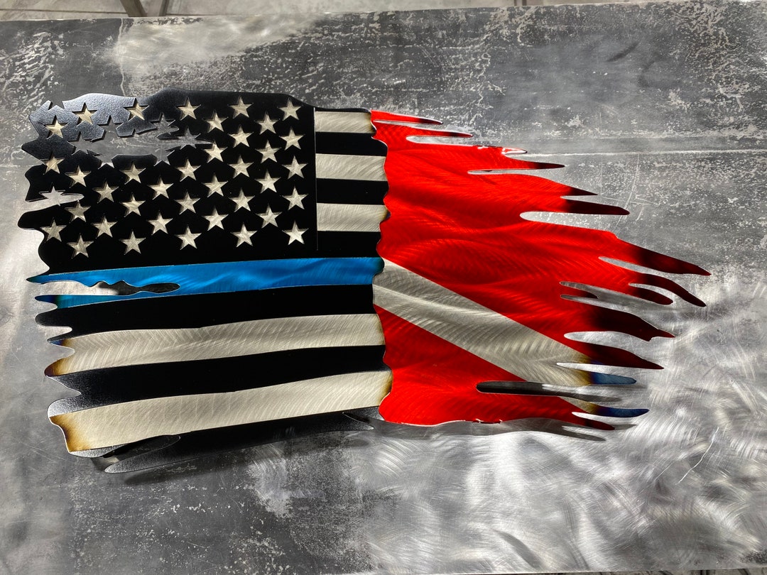 Police Officer Metal Flag, Diver Flag, Search and Rescue First ...