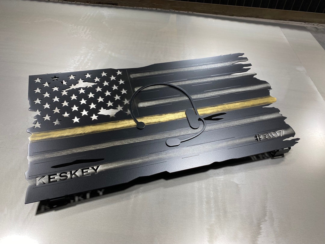 Dispatchers Thin Yellow Flag 911 Dispatcher's Flag Aluminum Dispatcher ...