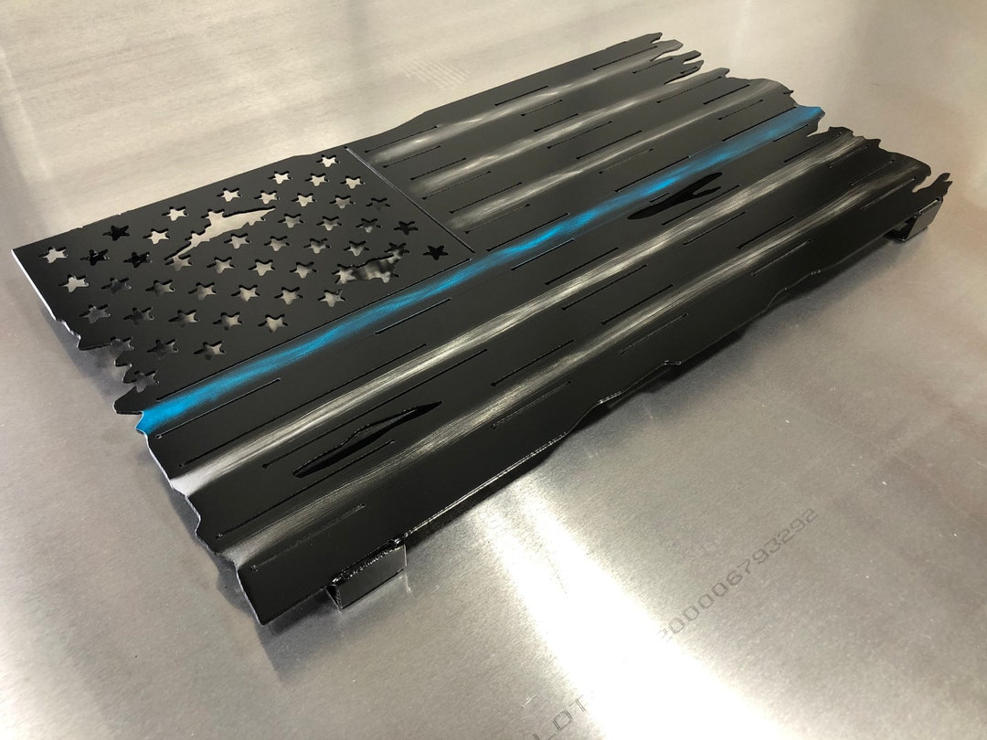 Thin Blue Line Flag, Distressed Flag, Metal Flag - Etsy