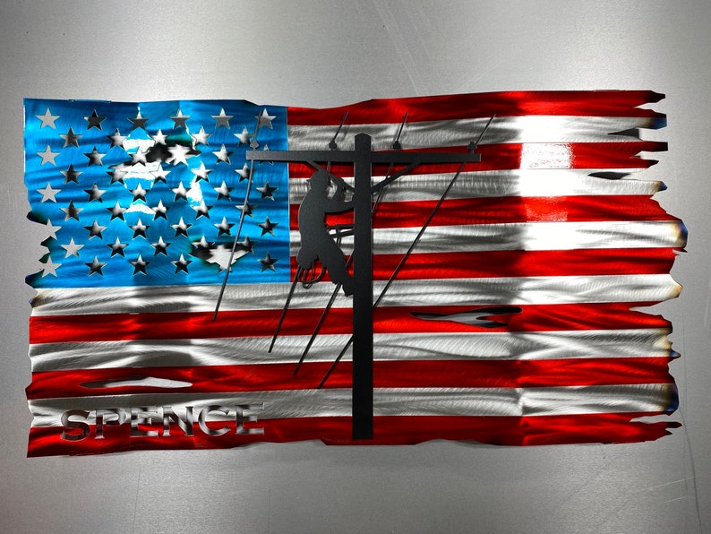 Lineman Flag Personalized Lineman Flag Lineman Metal Flag - Etsy