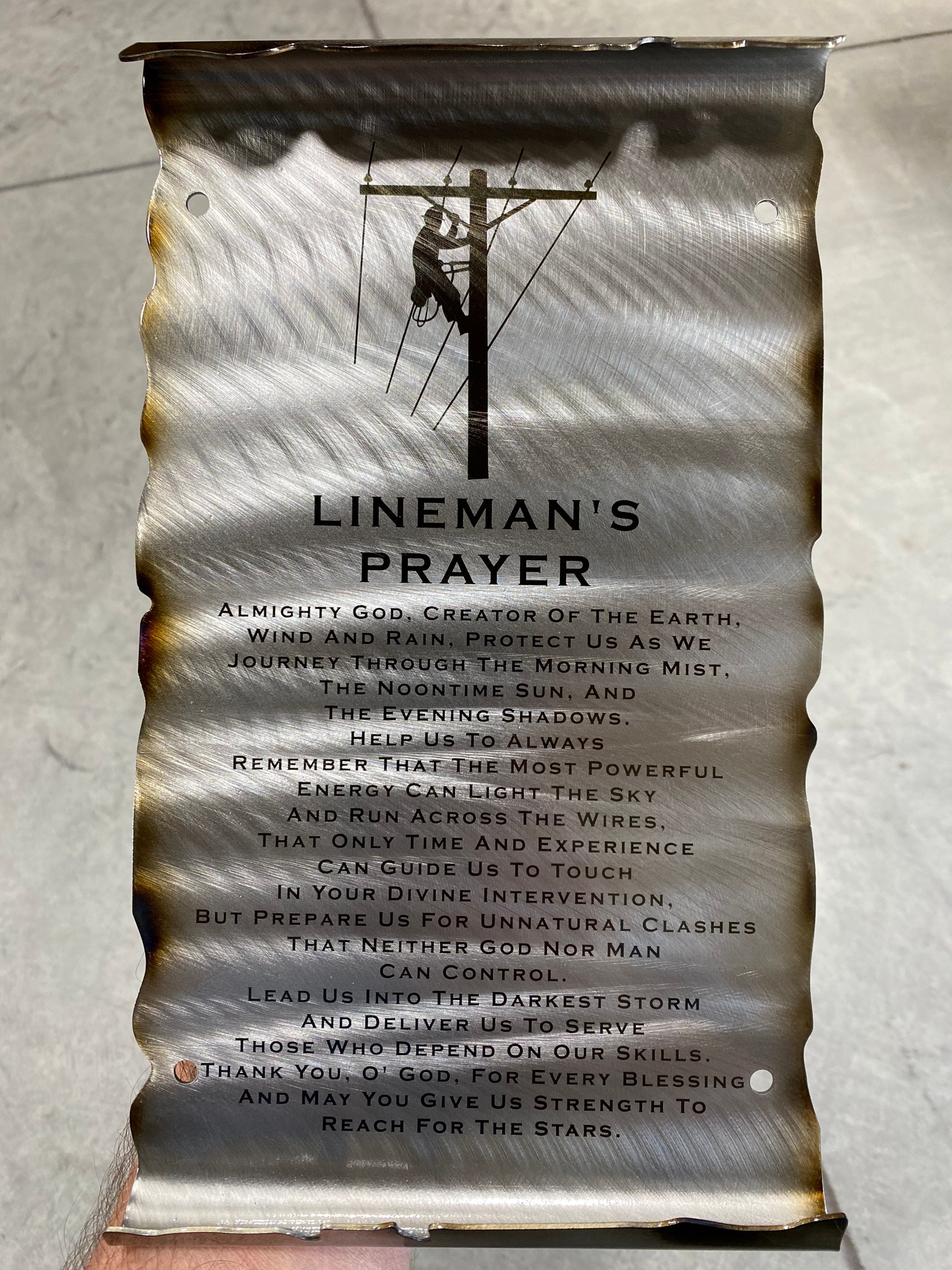Lineman Prayer Metal Sign Lineman Gifts Electrician Gift - Etsy