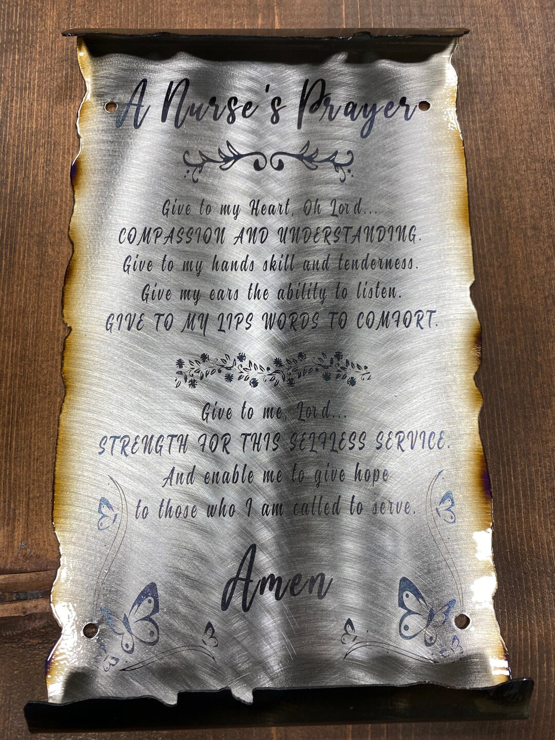 Metal Nurse's Prayer Scroll, Metal Art, Gift for Nurse, Nurse ...