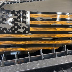 Metal American Flag, Steel Flag, Battle Worn Flag, Torn and Tattered ...