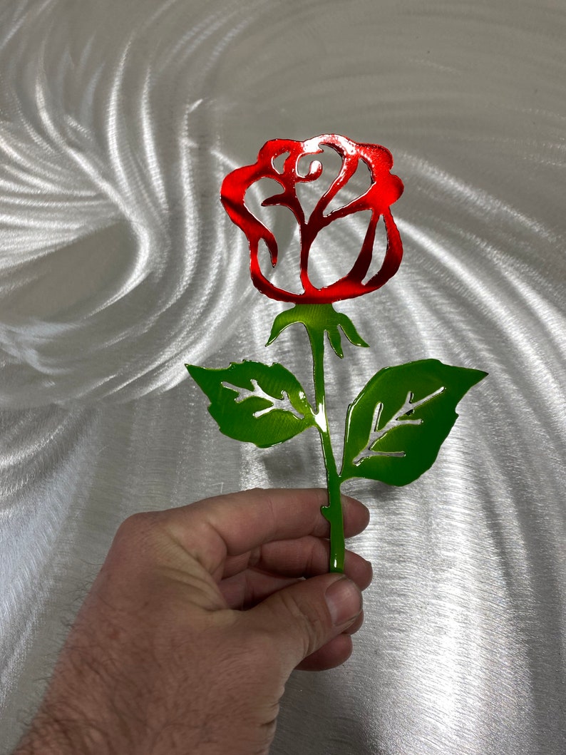 Metal rose silhouette Mothers Day flowers metal wall art | Etsy