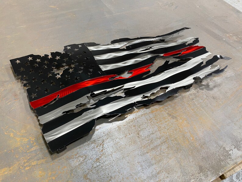 Thin Red Line / Fireman Gifts / Metal Flag - Etsy