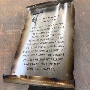 Lineman Prayer Metal Sign Lineman Gifts Electrician Gift - Etsy