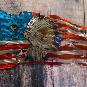 Chief Master Sergeant Headdress and American Flag, Military Gifts ...