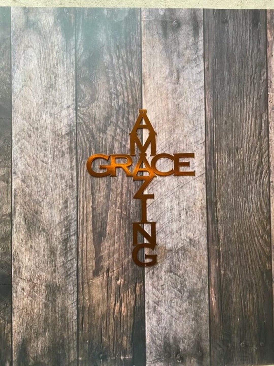 Metal Amazing Grace Cross, Spiritual Home Decor - Etsy