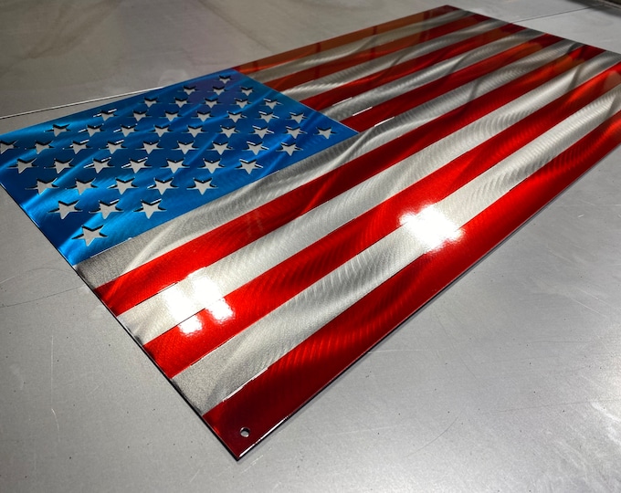 24 Inch Rustic American Flag Metal Sign - Etsy