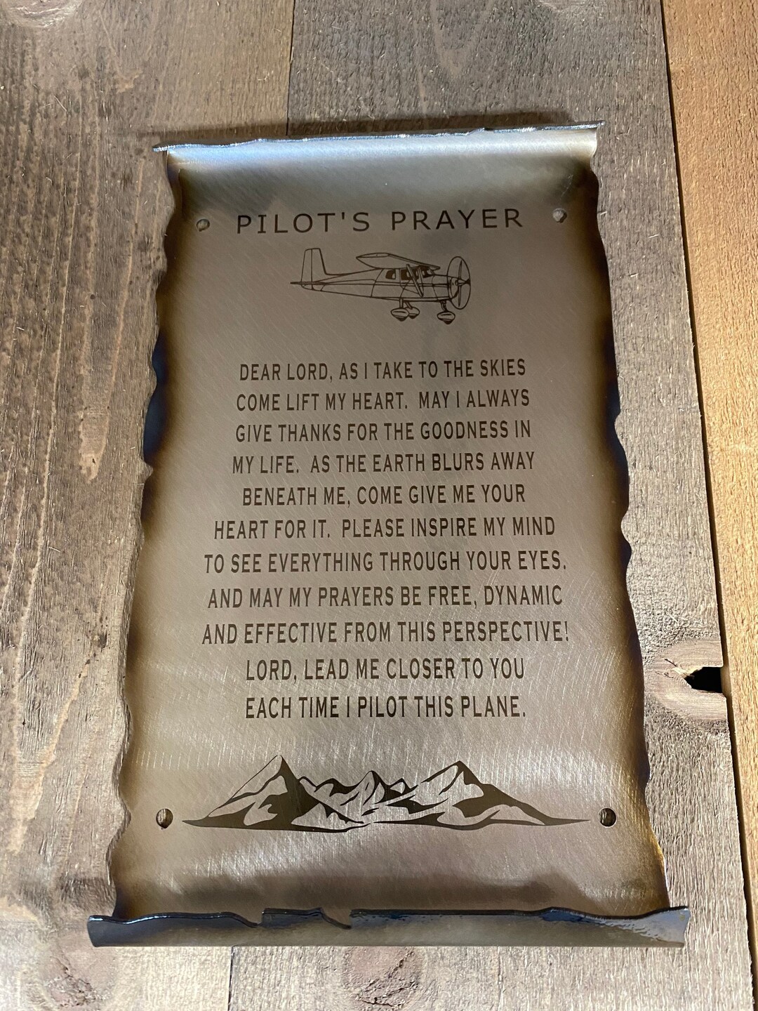 Pilots Prayer, Gift for Pilot, Pilot Prayer Scroll, Rustic Pilot Decor ...