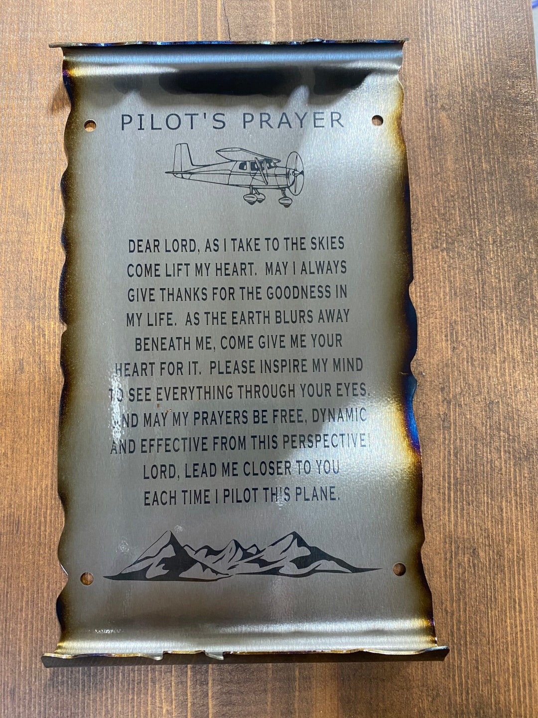 Pilots Prayer, Gift for Pilot, Pilot Prayer Scroll, Rustic Pilot Decor ...