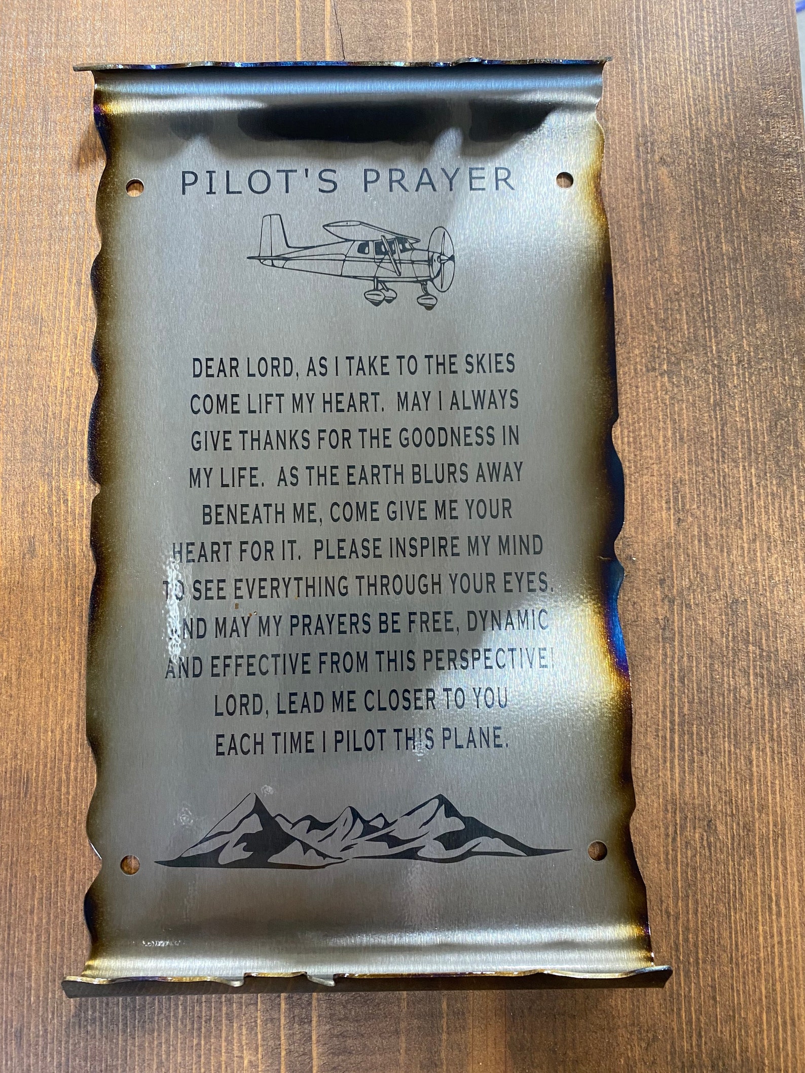 Pilots Prayer, Gift for Pilot, Pilot Prayer Scroll, Rustic Pilot Decor ...