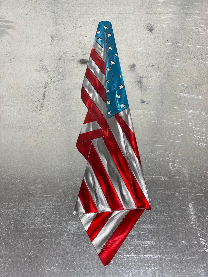 Metal Draped American Flag, Metal Flag, Patriotic Home Decor, US Flag ...