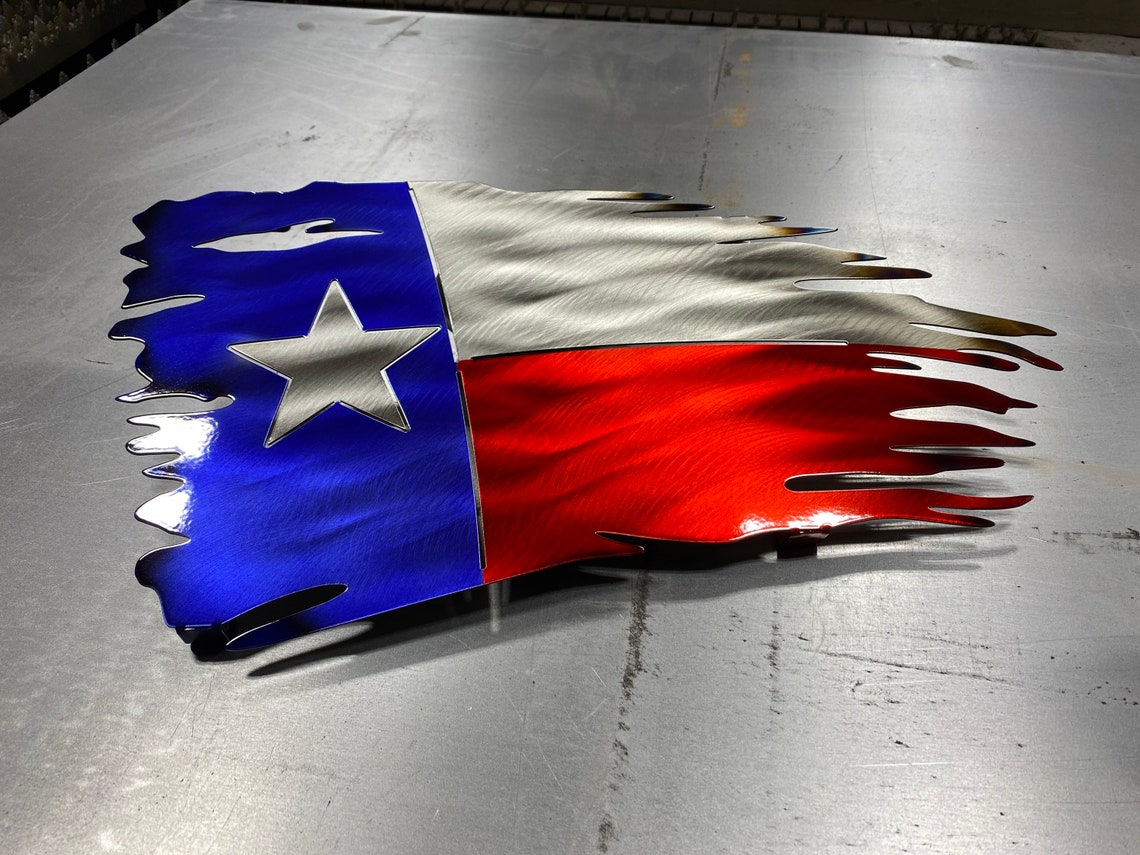 Texas Metal Flag, Tattered Texas Flag, Steel Texas Flag, Lone Star Flag ...
