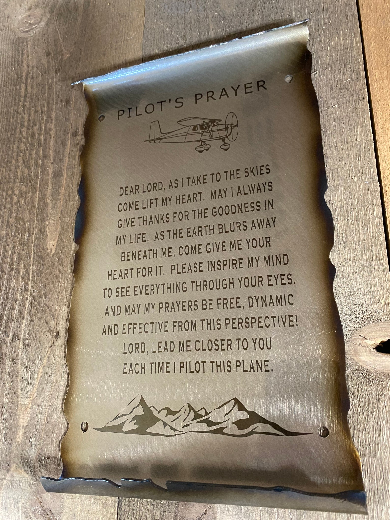 Pilots Prayer, Gift for Pilot, Pilot Prayer Scroll, Rustic Pilot Decor ...