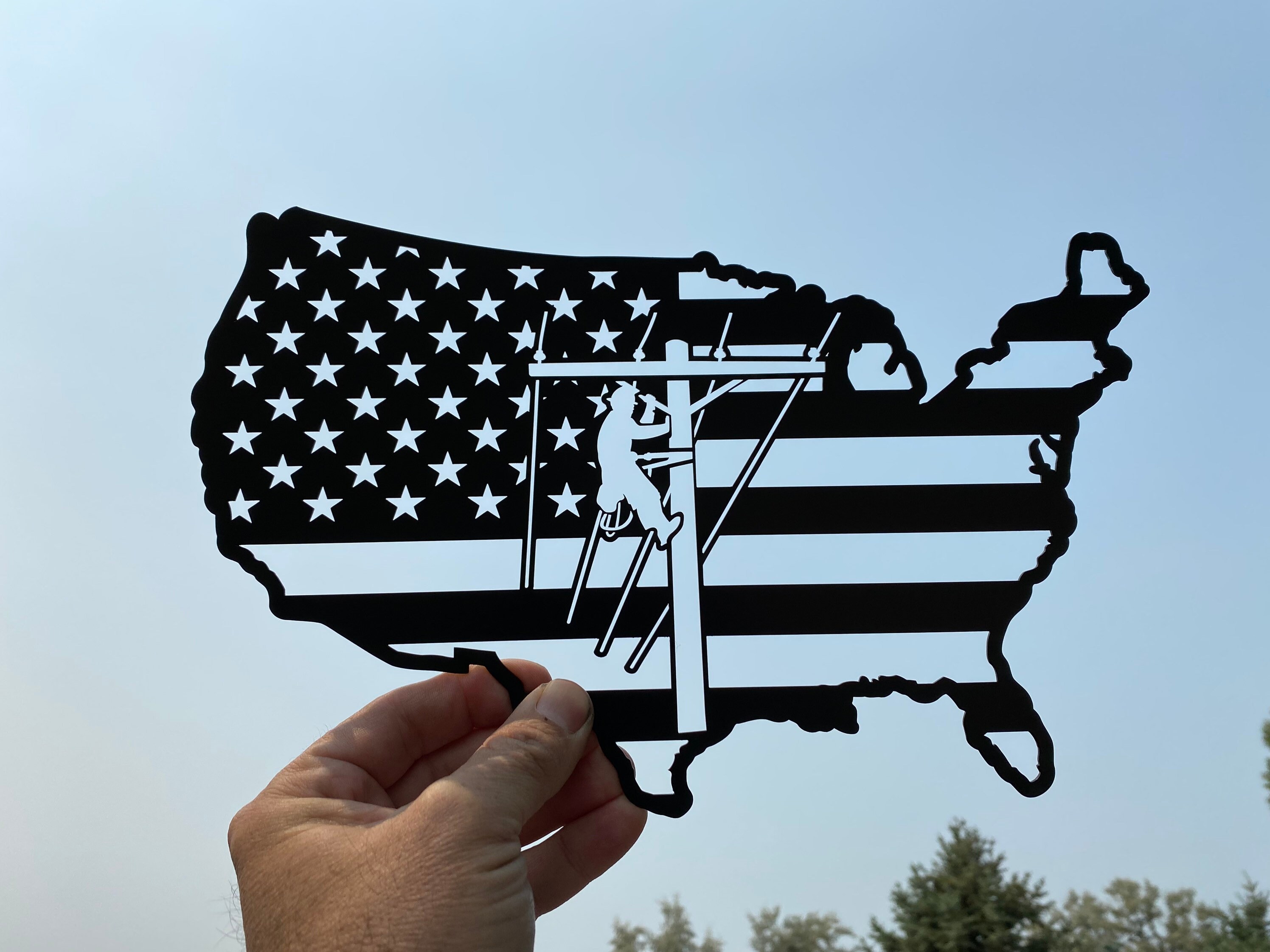 Lineman Flag Lineman Metal Flag Lineman Gifts Lineman Life | Etsy