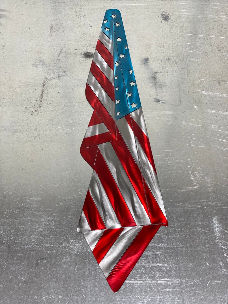 Metal Draped American Flag, Metal Flag, Patriotic Home Decor, US Flag ...