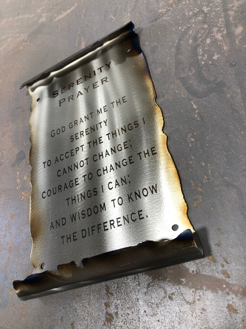 Serenity Prayer Metal Scroll Sign Acceptance - Etsy