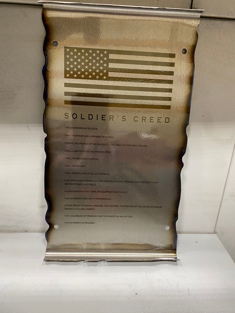 Soldiers Creed Army Soldier Creed Army Gift for Army | Etsy