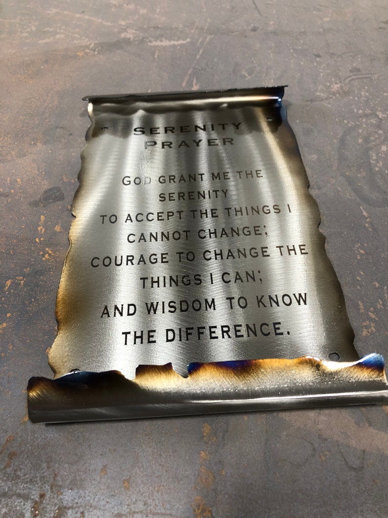 Serenity Prayer Metal Scroll Sign Acceptance - Etsy