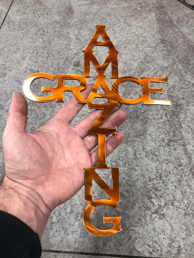Amazing Grace Cross Metal Cross Spiritual Religious Decor | Etsy